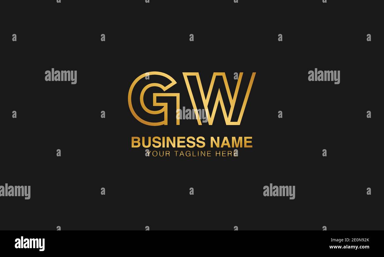 GW G W initial based letter typography logo design vector Stock Vector ...