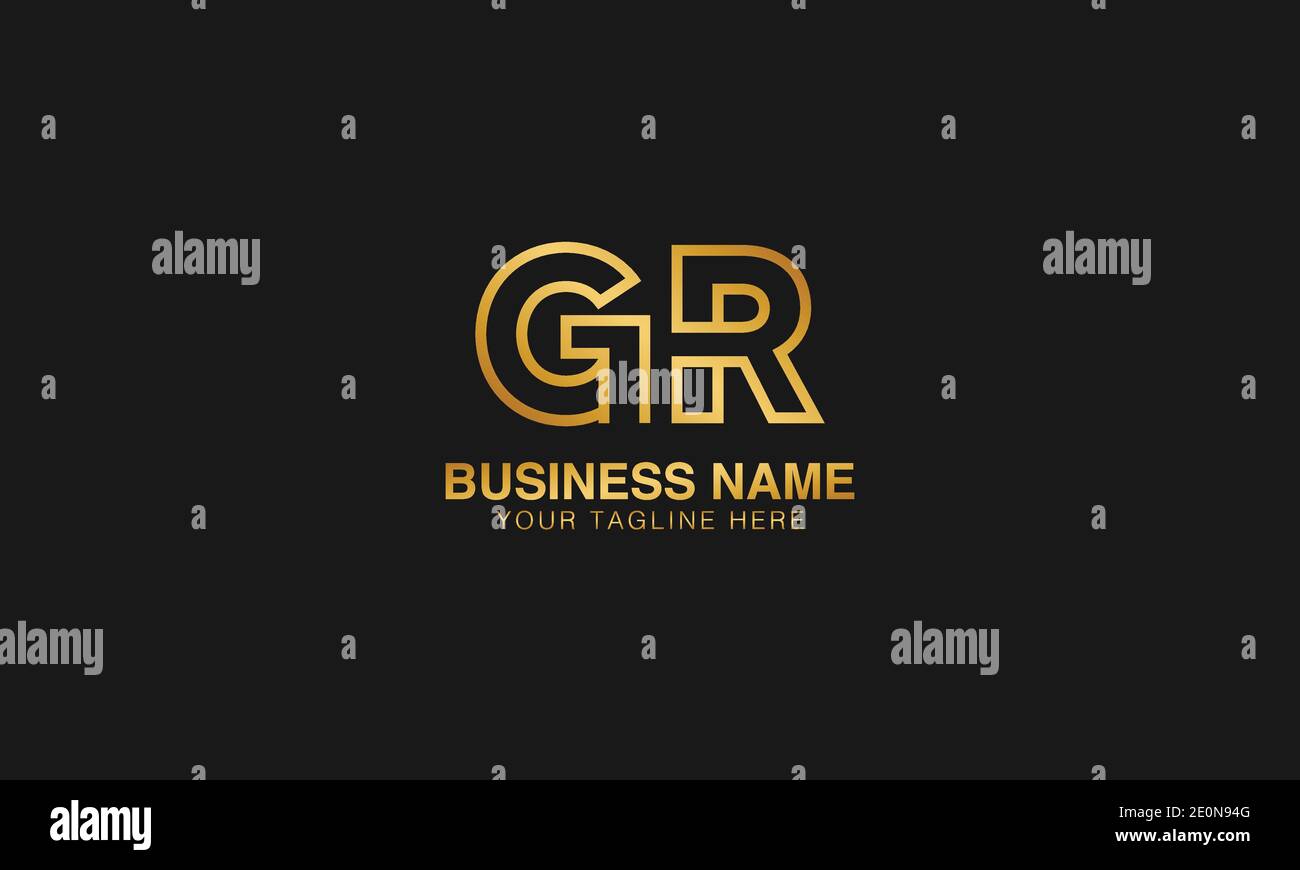 GR G R initial based letter typography logo design vector Stock Vector ...