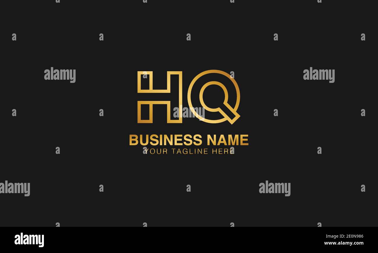 HQ H Q initial based letter typography logo design vector Stock Vector ...
