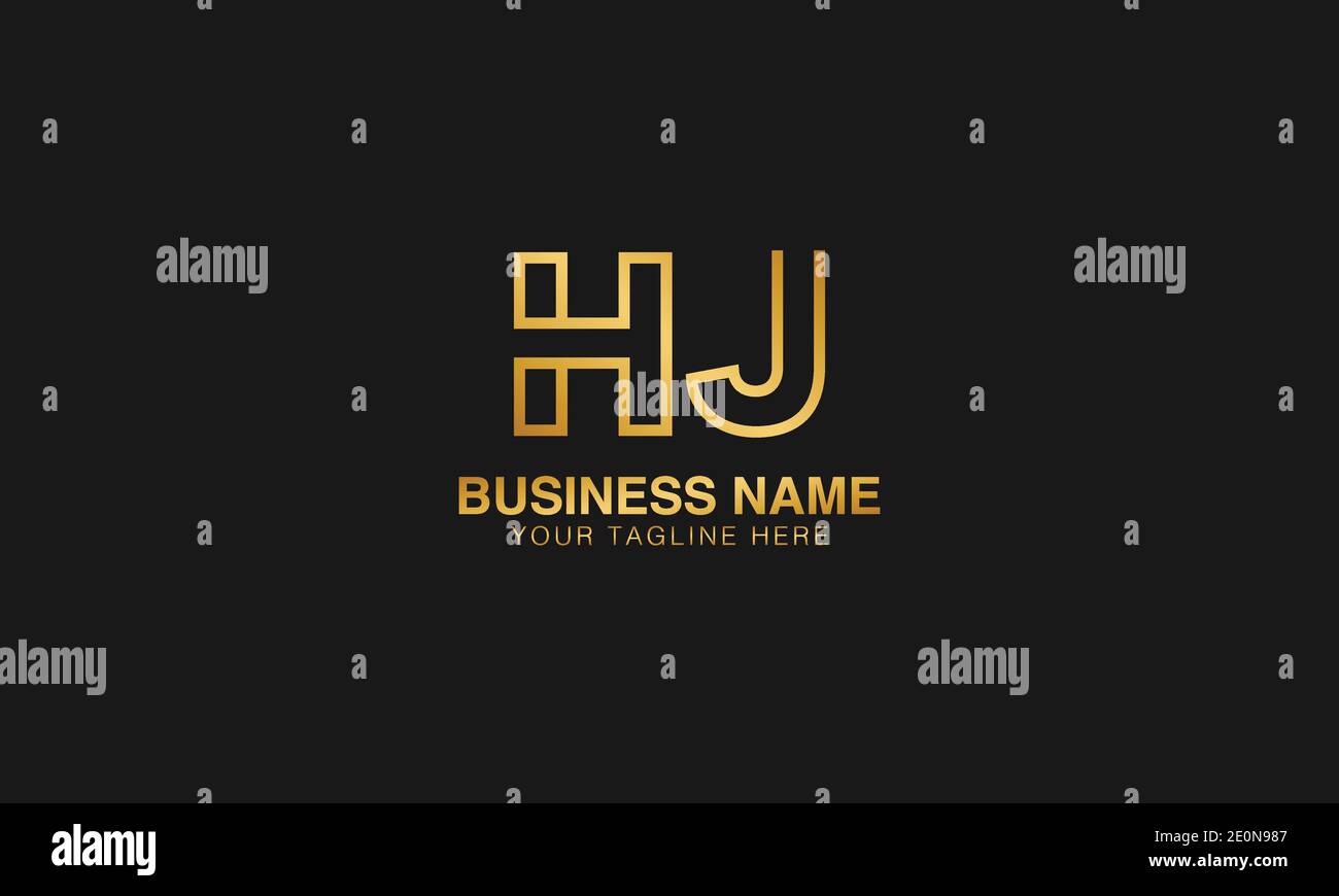 HJ H J initial based letter typography logo design vector Stock Vector ...