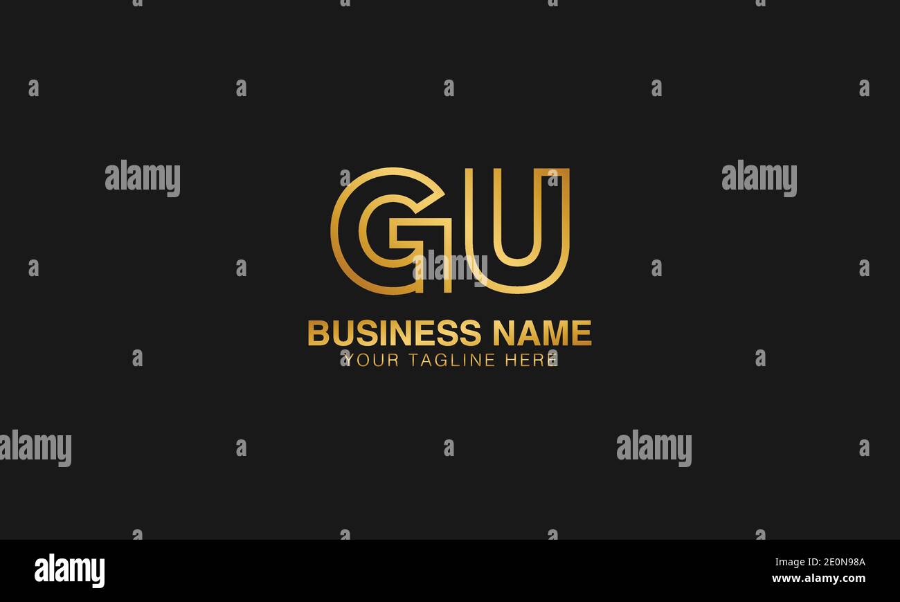GU G U initial based letter typography logo design vector Stock Vector ...