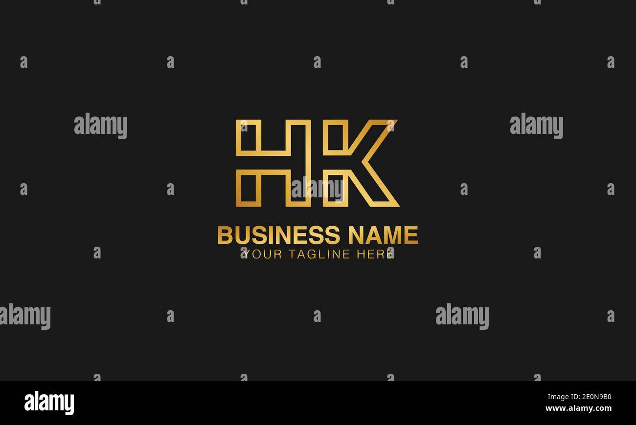 HK H K initial based letter typography logo design vector Stock Vector ...