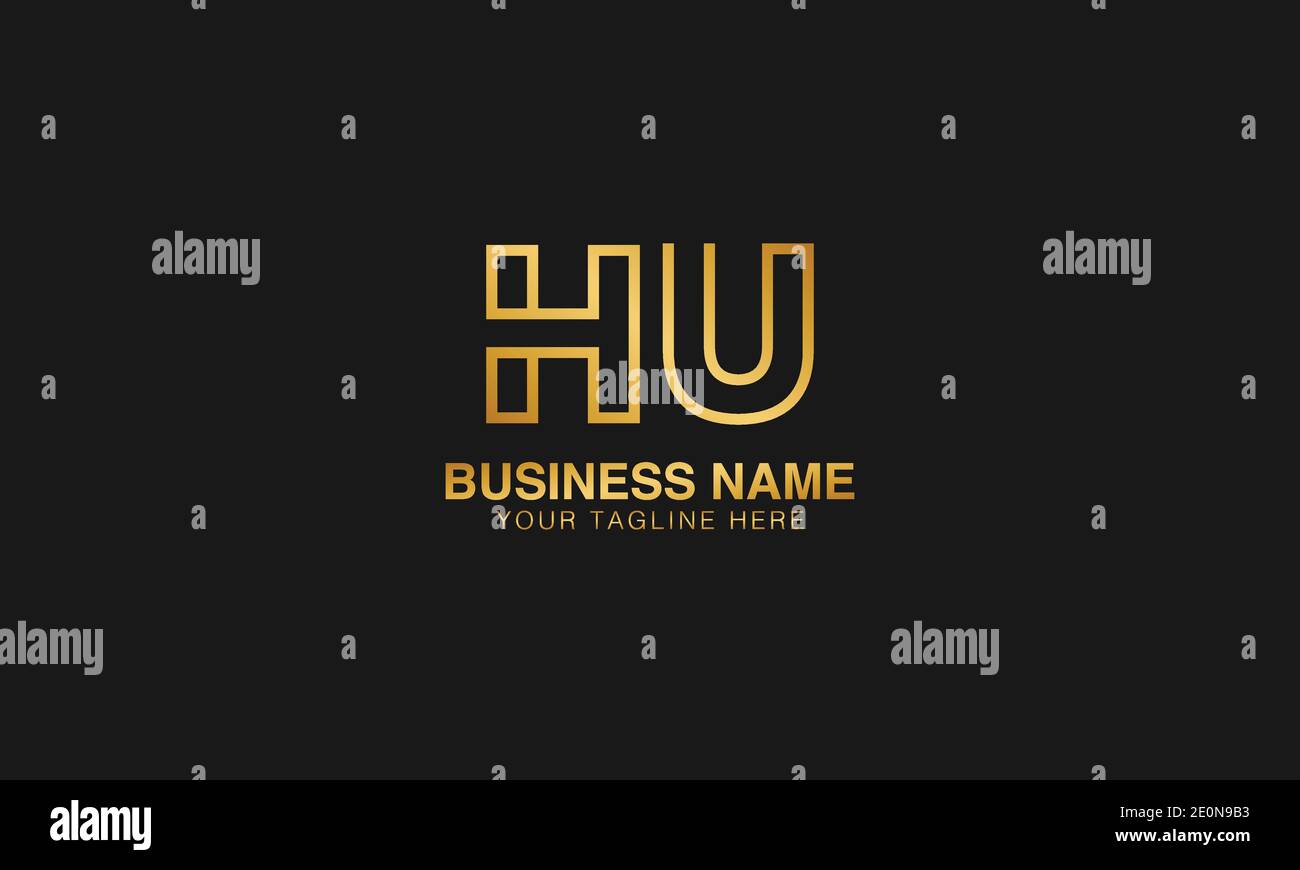 HU H U initial based letter typography logo design vector Stock Vector ...