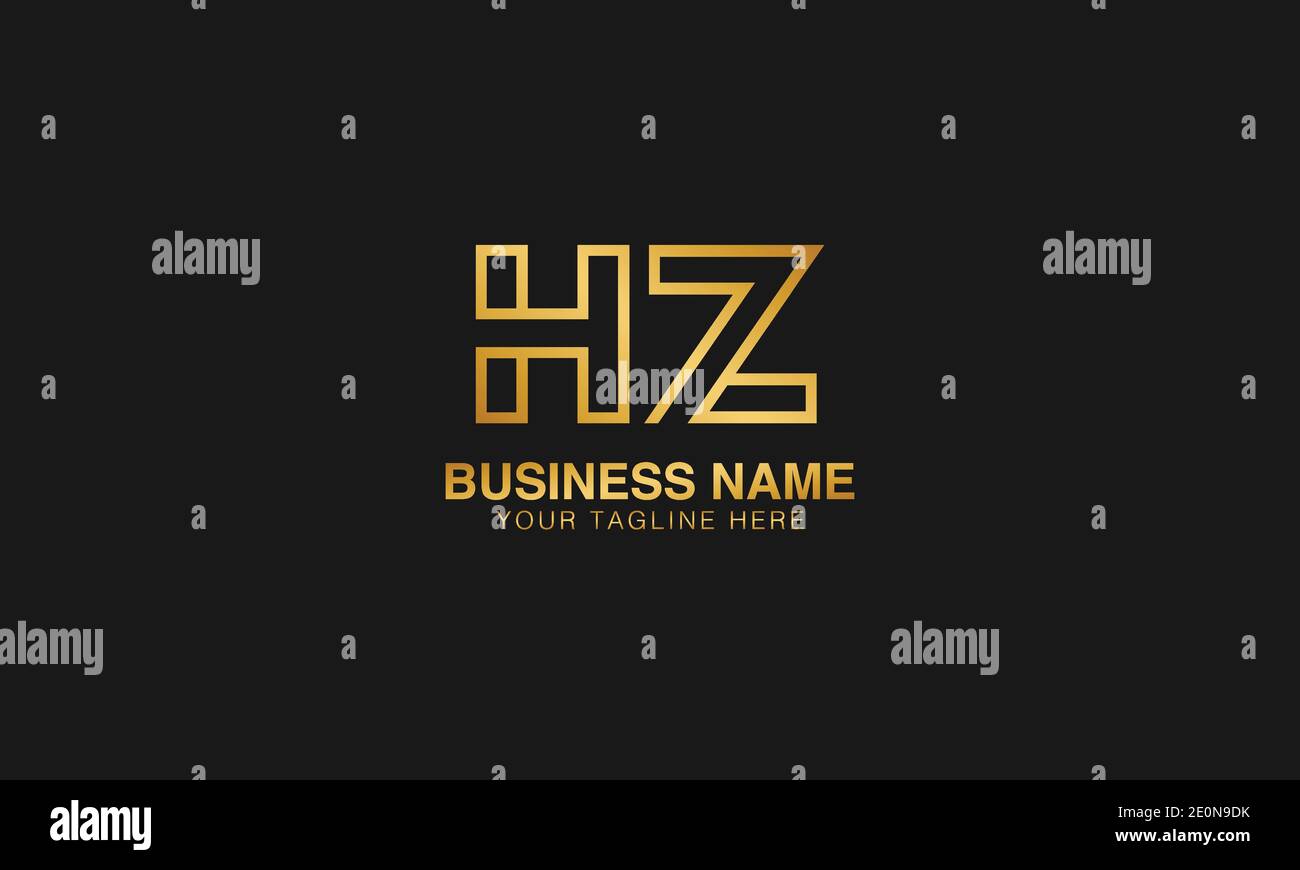 HZ H Z initial based letter typography logo design vector Stock Vector ...