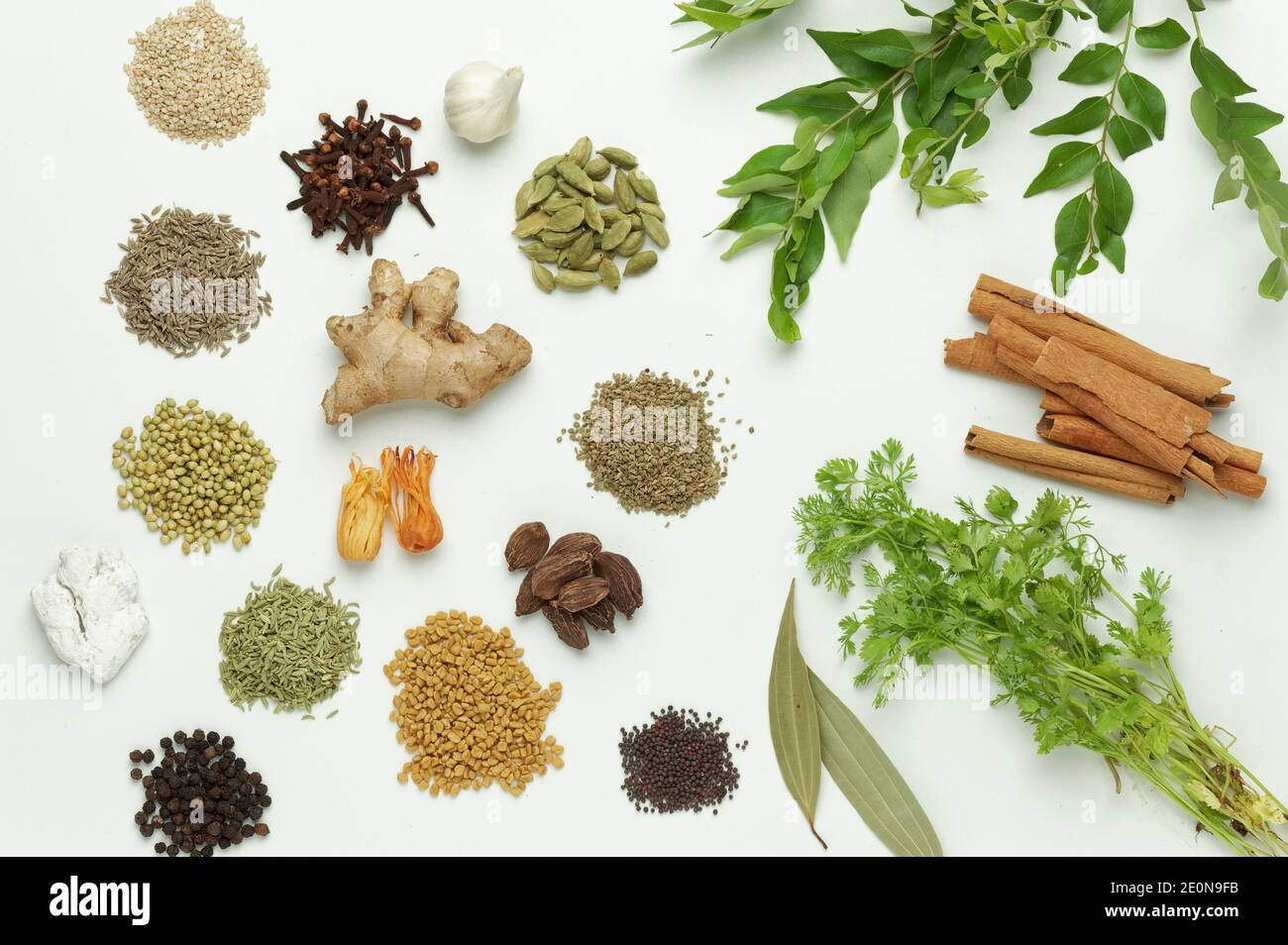 Indian spices grouped together Stock Photo - Alamy