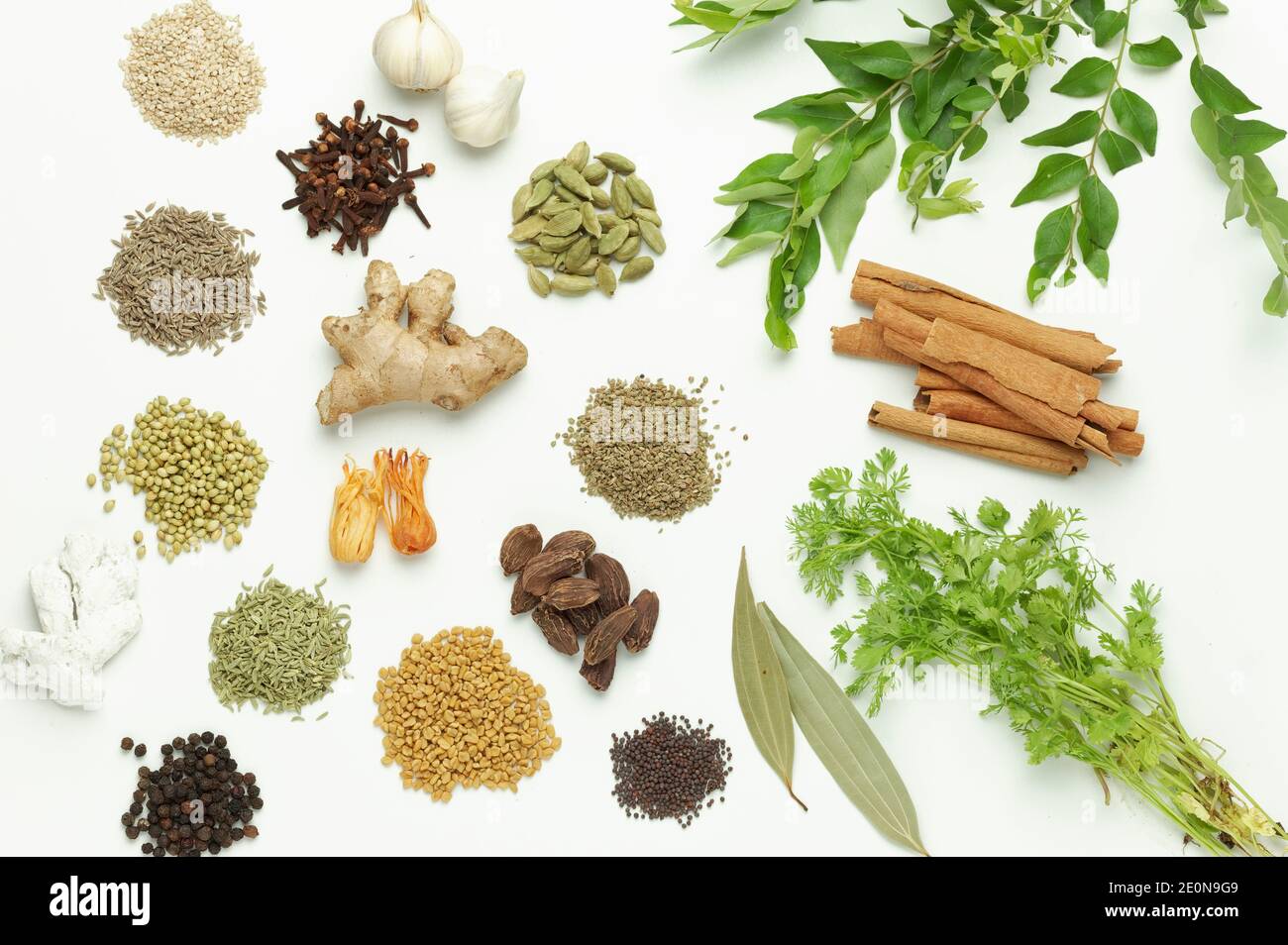 Indian spices grouped together Stock Photo - Alamy
