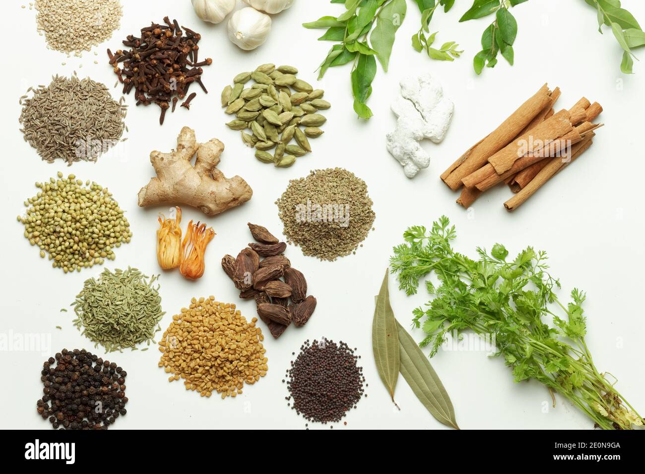 Indian spices grouped together Stock Photo - Alamy