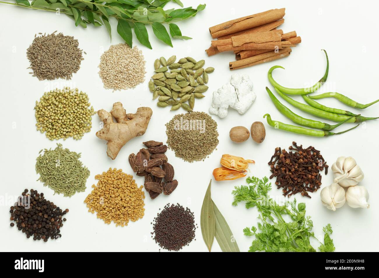 Indian spices grouped together Stock Photo - Alamy