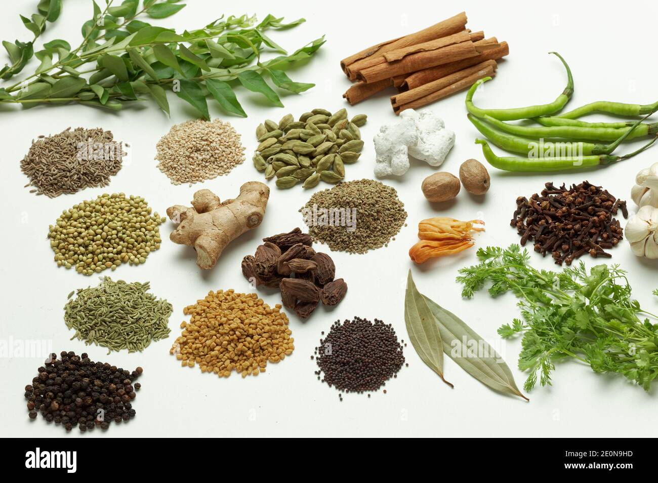 Indian spices grouped together Stock Photo - Alamy