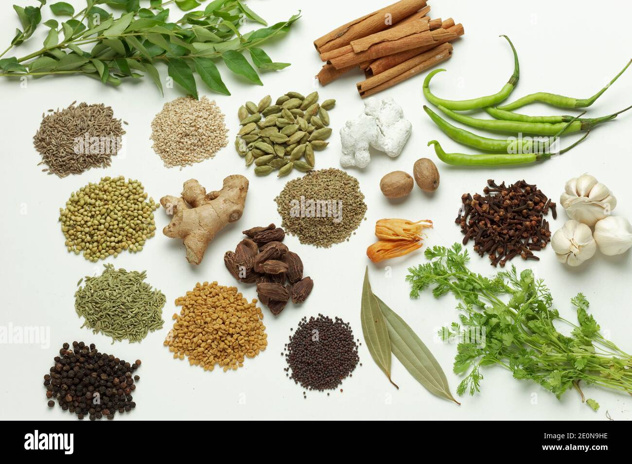 Indian spices grouped together Stock Photo - Alamy