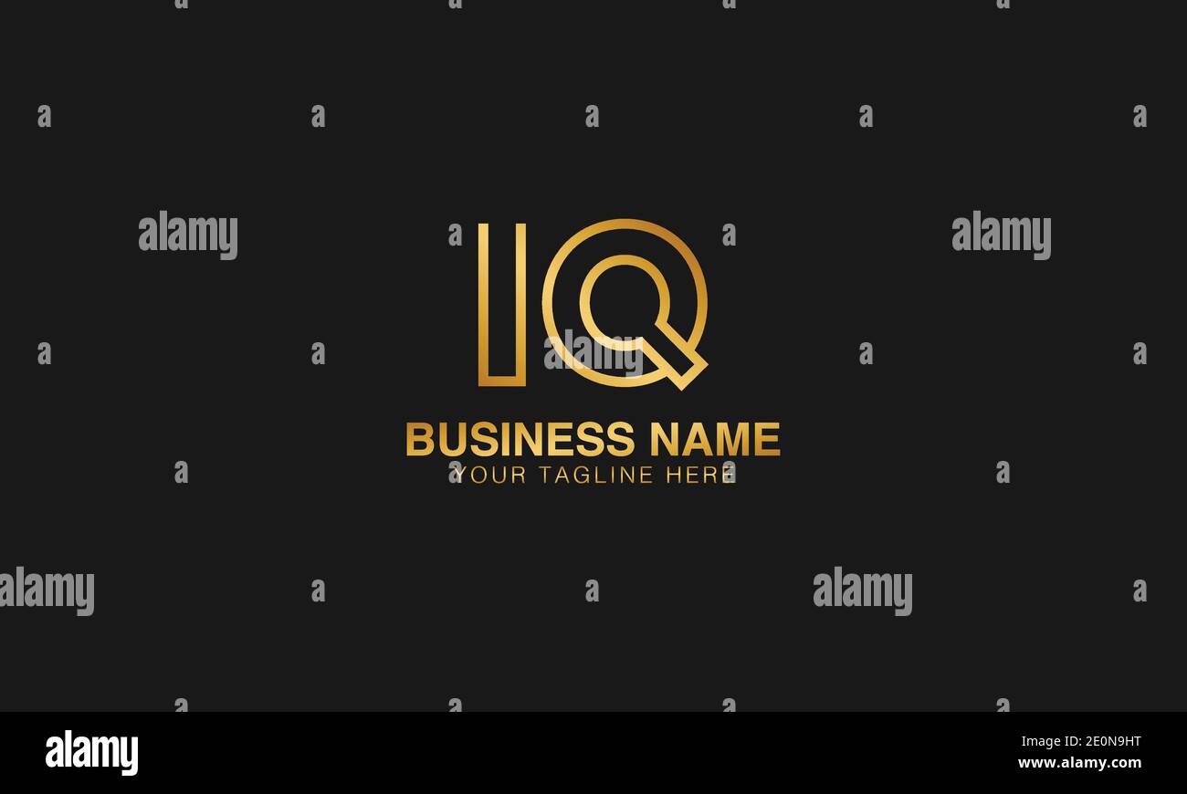 IQ I Q initial based letter typography logo design vector Stock Vector ...