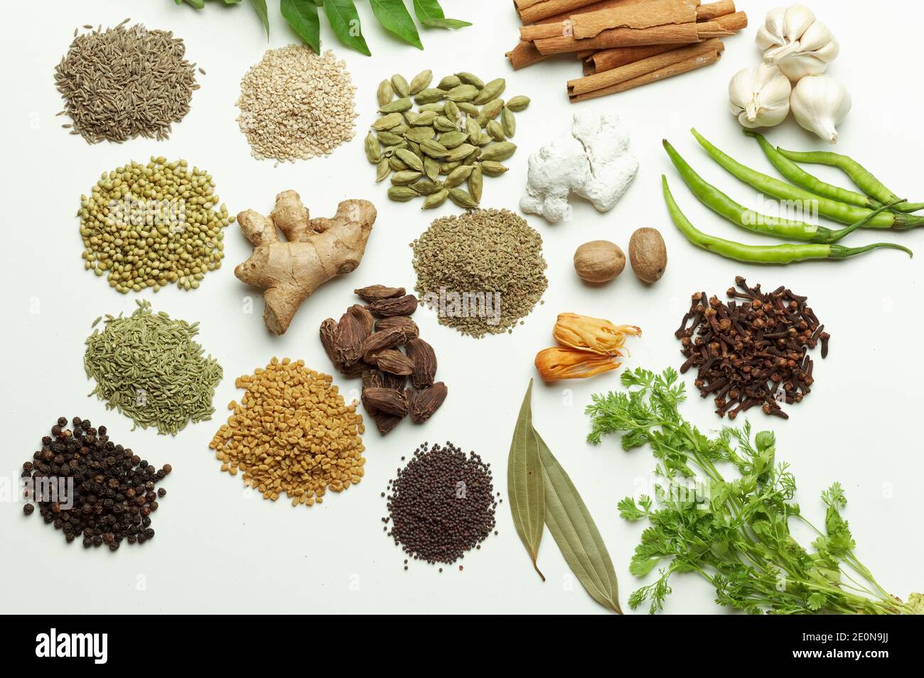 Indian spices grouped together Stock Photo - Alamy