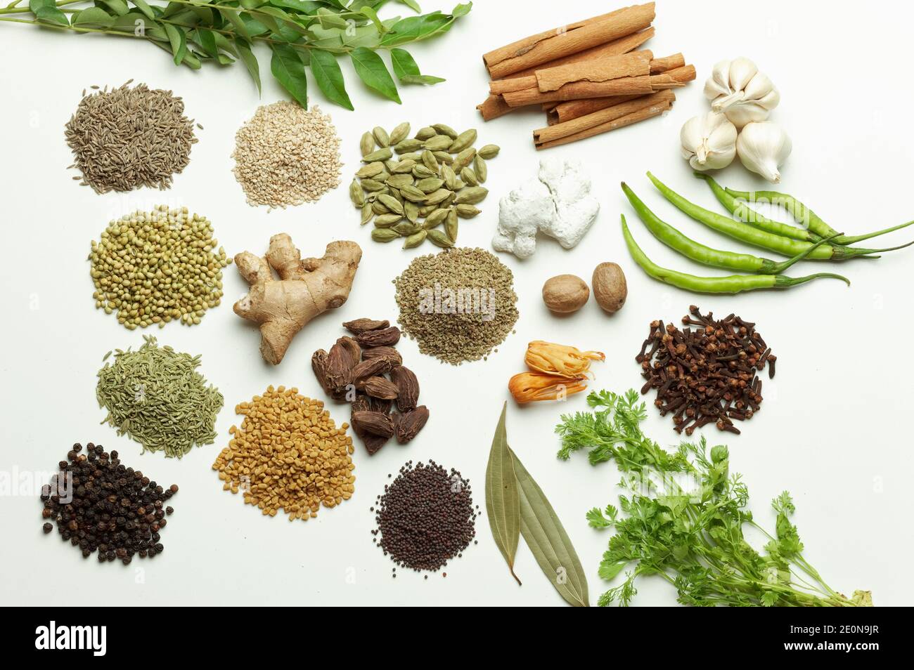 Indian spices grouped together Stock Photo - Alamy