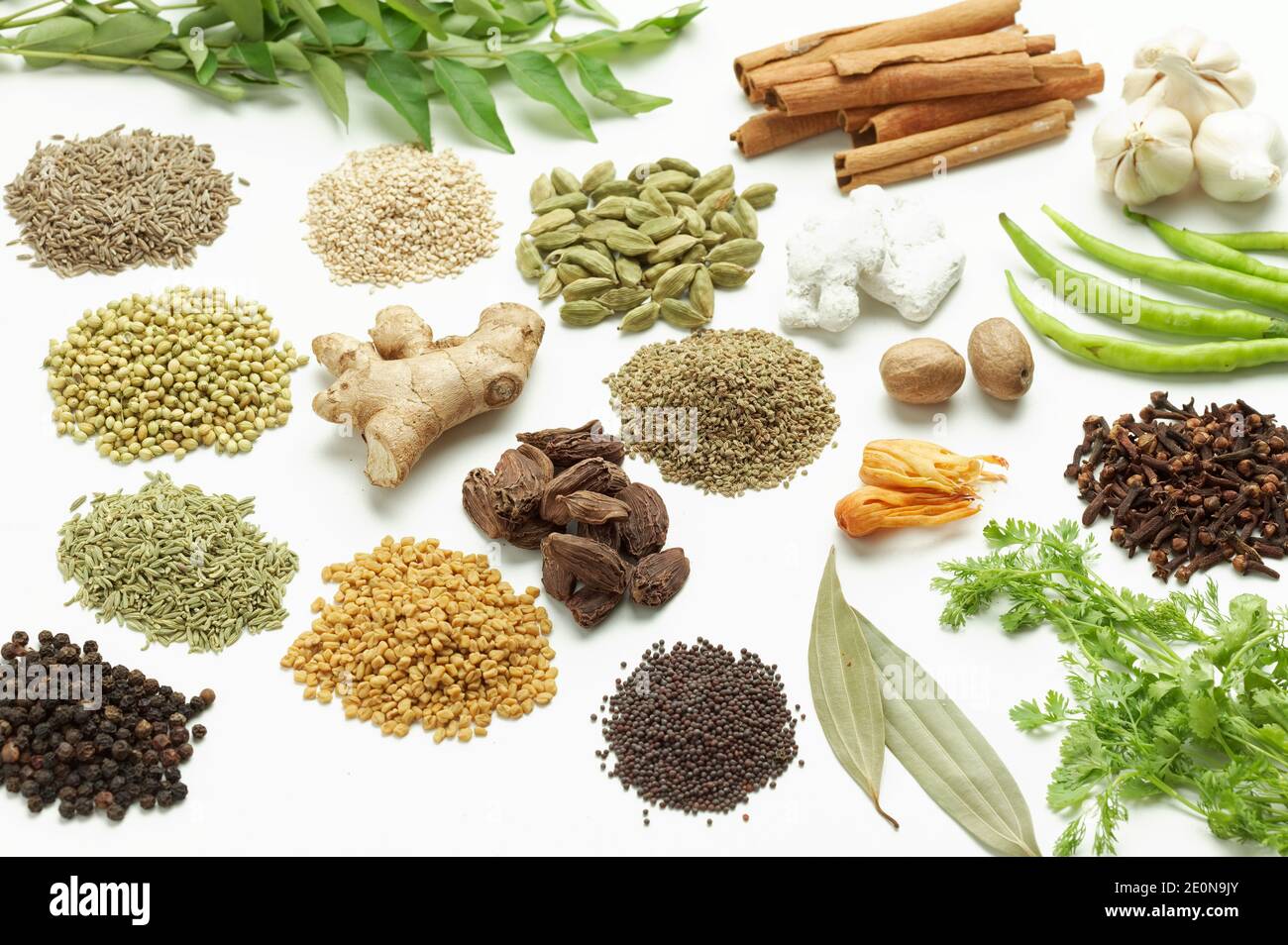 Indian spices grouped together Stock Photo - Alamy
