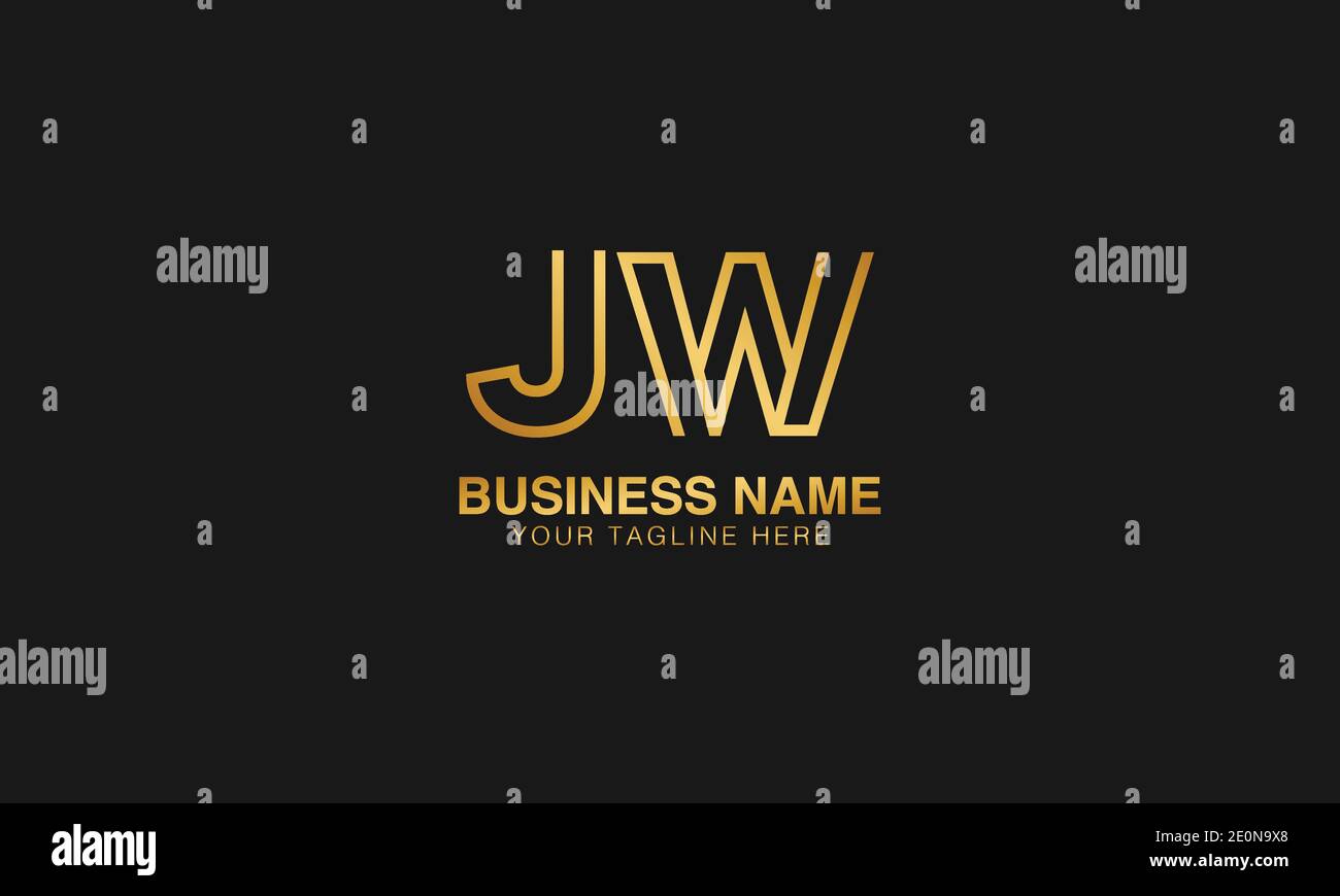 JW J W initial based letter typography logo design vector Stock Vector ...