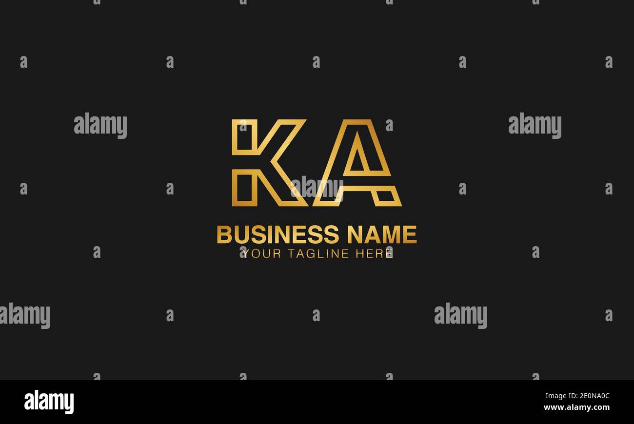 KA K A initial based letter typography logo design vector Stock Vector ...