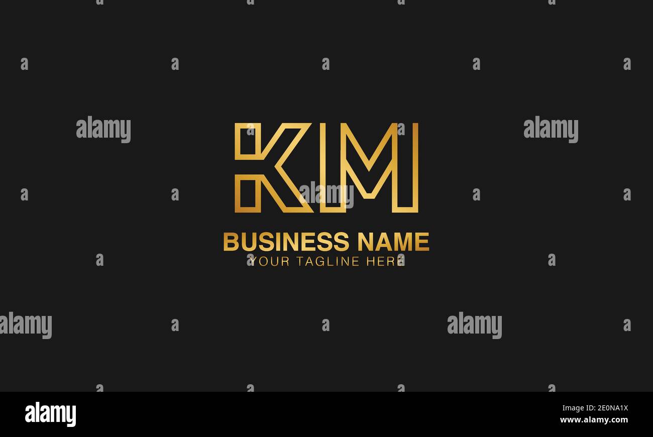 KM K M initial based letter typography logo design vector Stock Vector ...