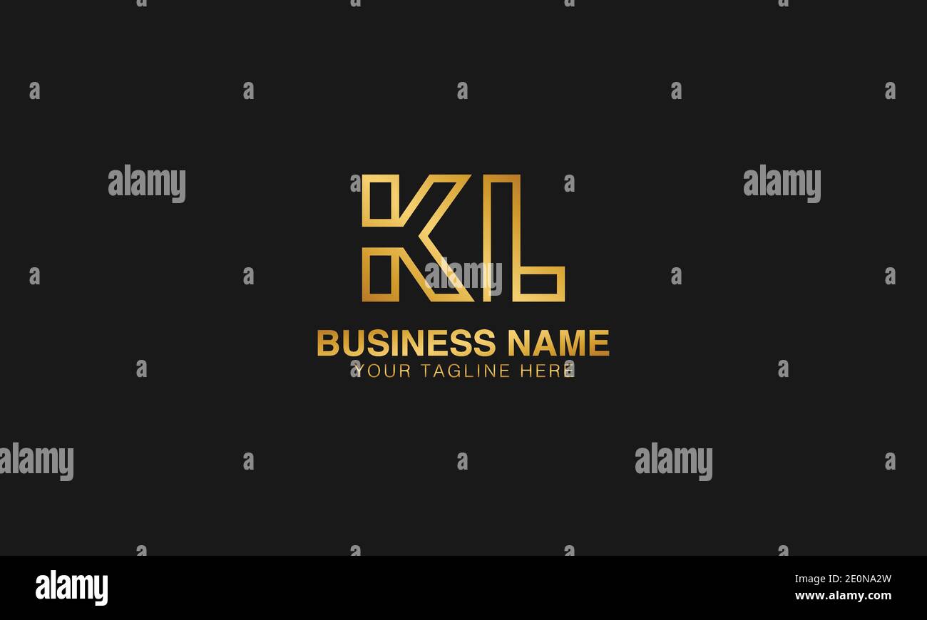 KL K L initial based letter typography logo design vector Stock Vector ...