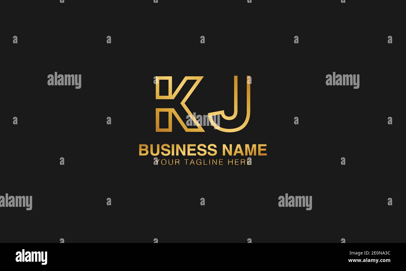 KJ K J initial based letter typography logo design vector Stock Vector ...