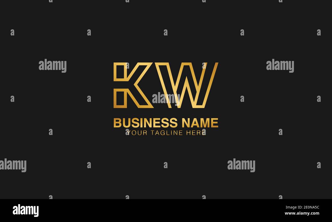 KW K W initial based letter typography logo design vector Stock Vector ...