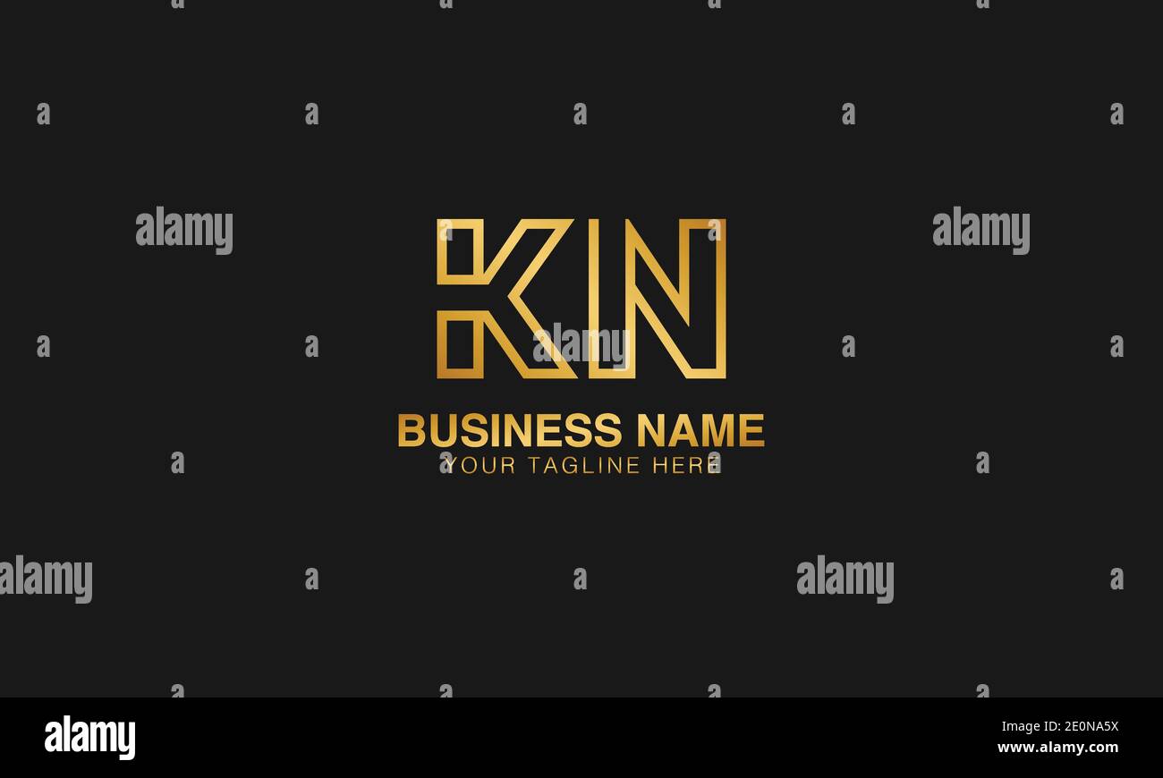 KN K N initial based letter typography logo design vector Stock Vector ...