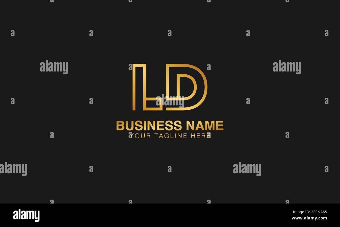 LD L D initial based letter typography logo design vector Stock Vector ...