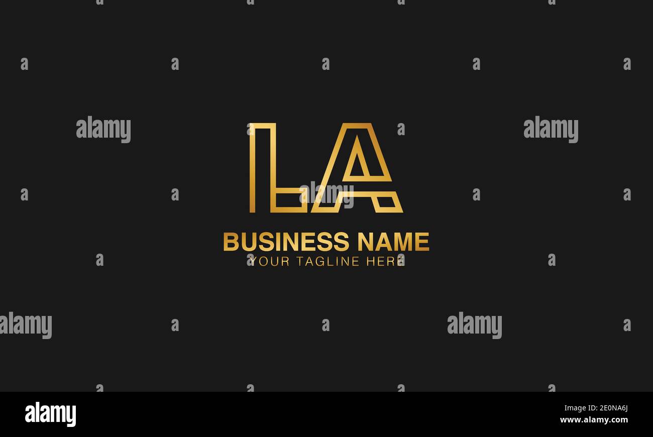 LA L A initial based letter typography logo design vector Stock Vector ...
