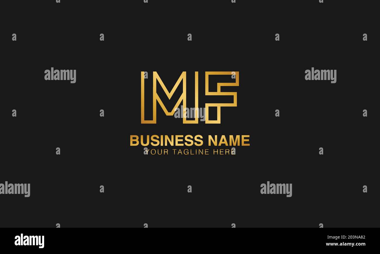 MF M F initial based letter typography logo design vector Stock Vector ...