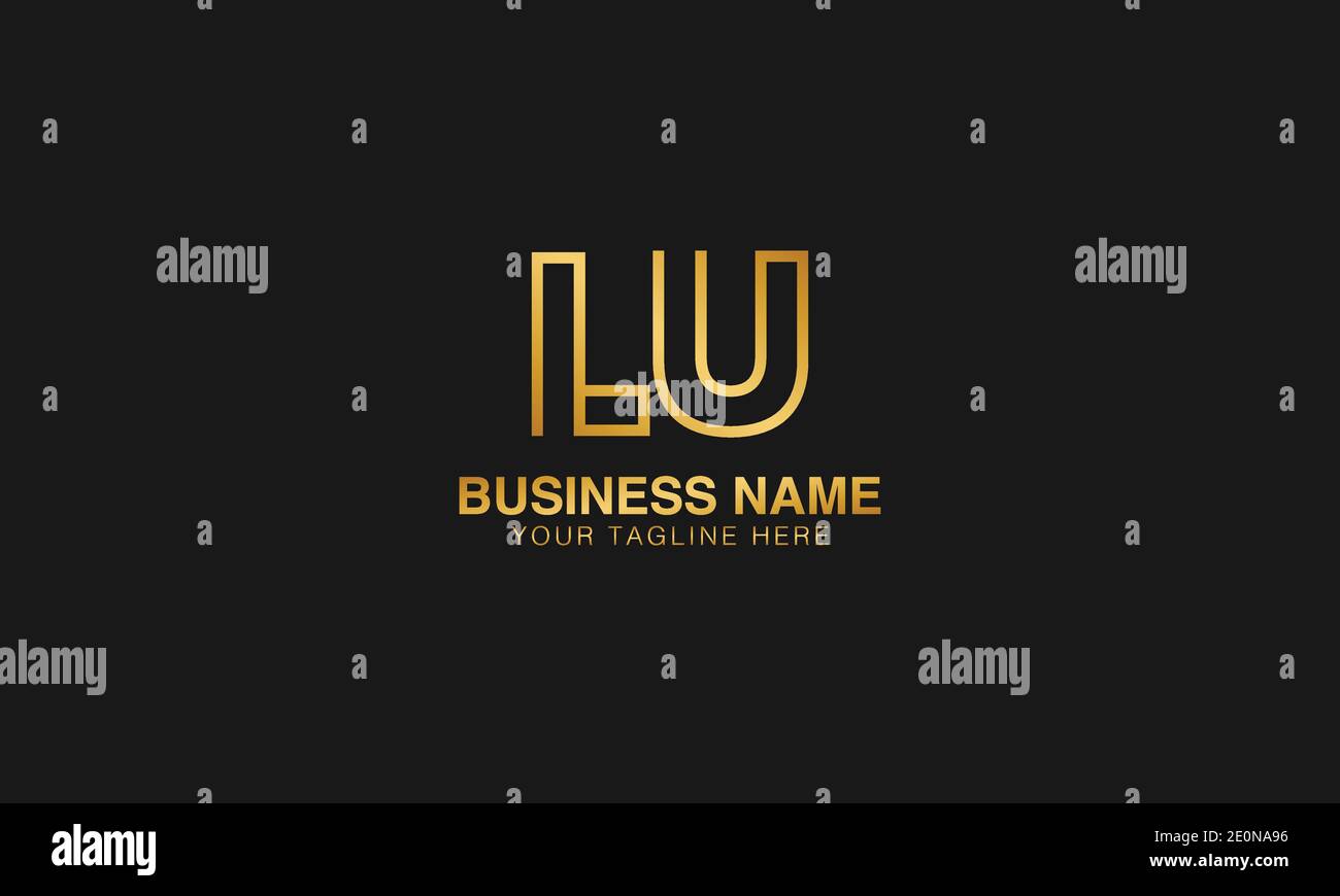 LU L U initial based letter typography logo design vector Stock Vector ...