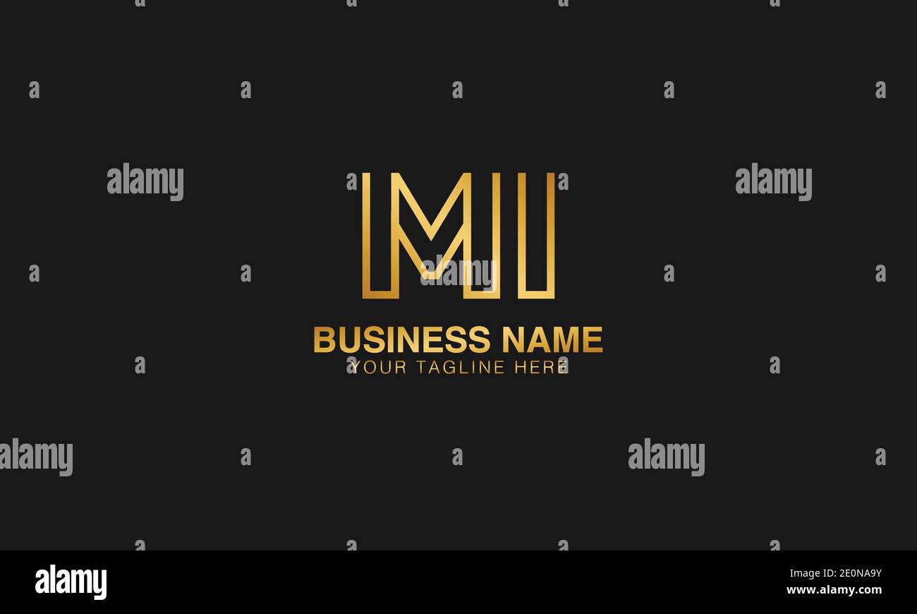 MI M I initial based letter typography logo design vector Stock Vector ...