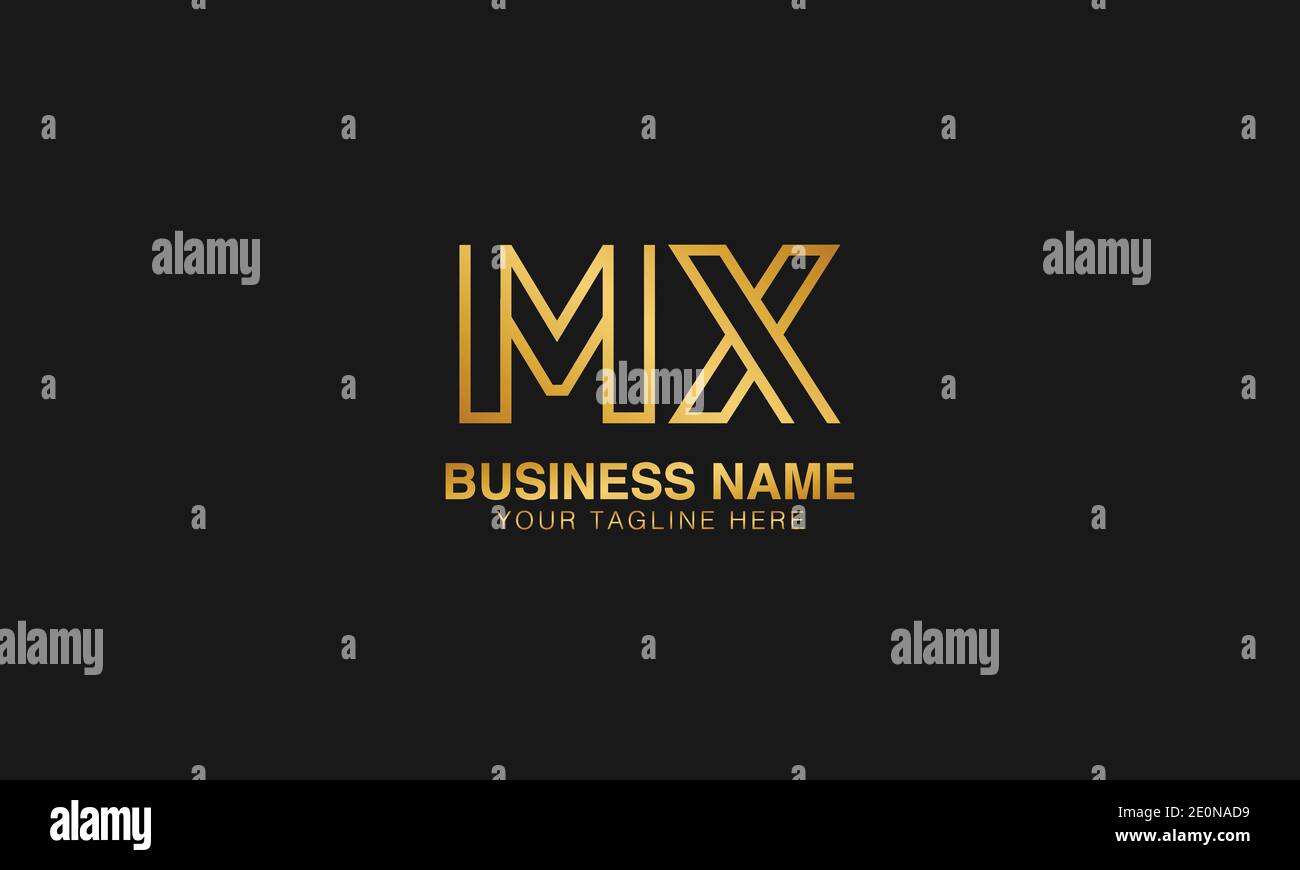 MX M X initial based letter typography logo design vector Stock Vector ...