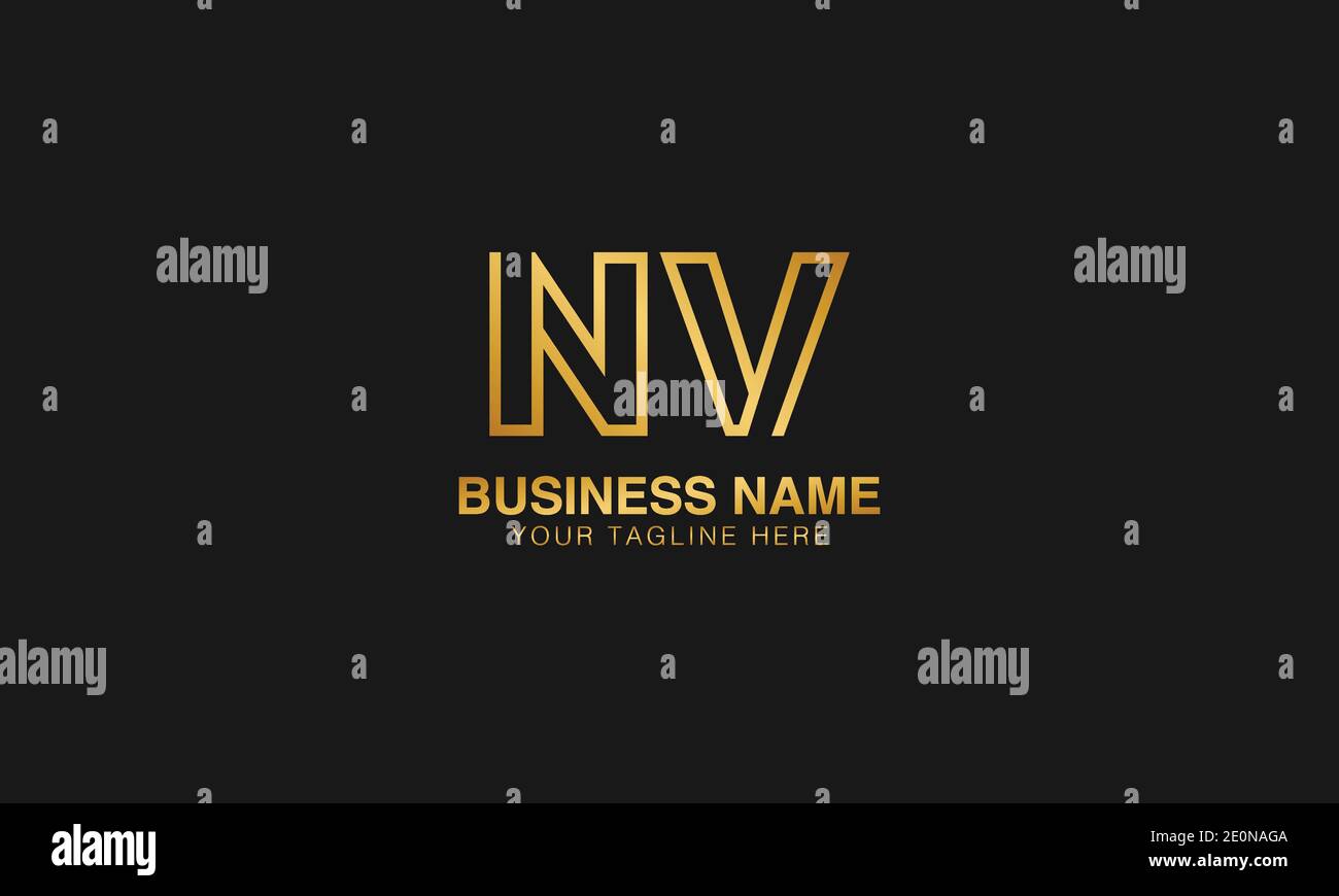 NV N V initial based letter typography logo design vector Stock Vector ...
