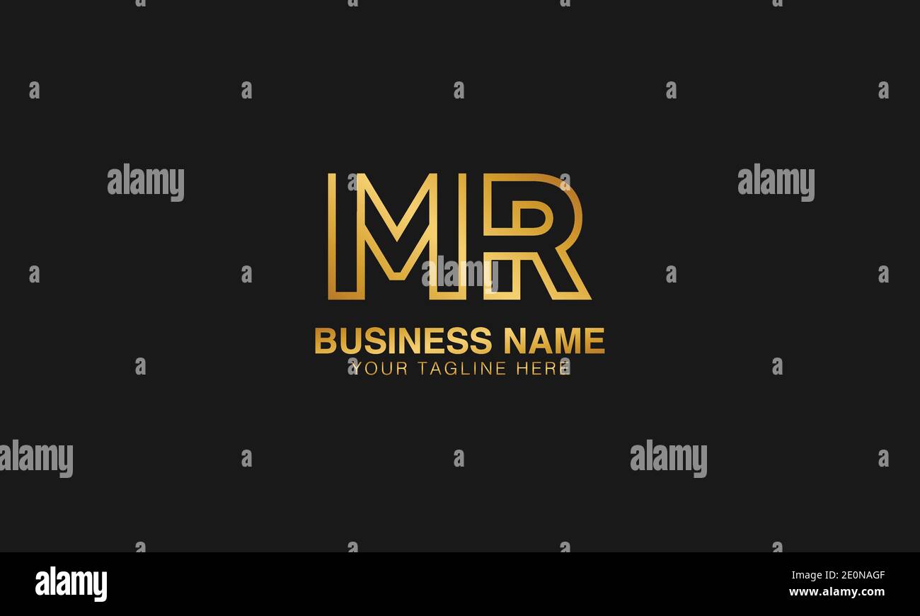 MR M R initial based letter typography logo design vector Stock Vector ...