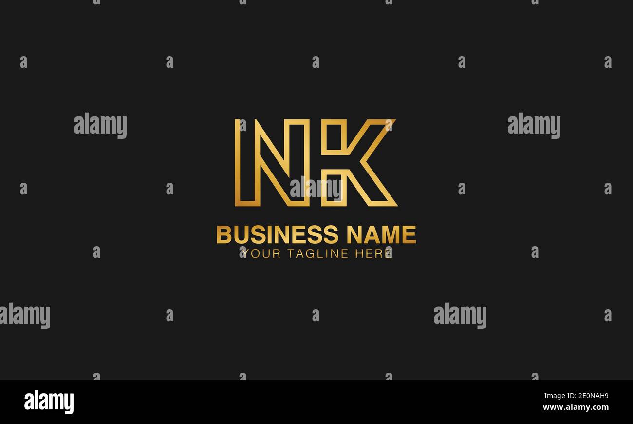 NK N K initial based letter typography logo design vector Stock Vector ...