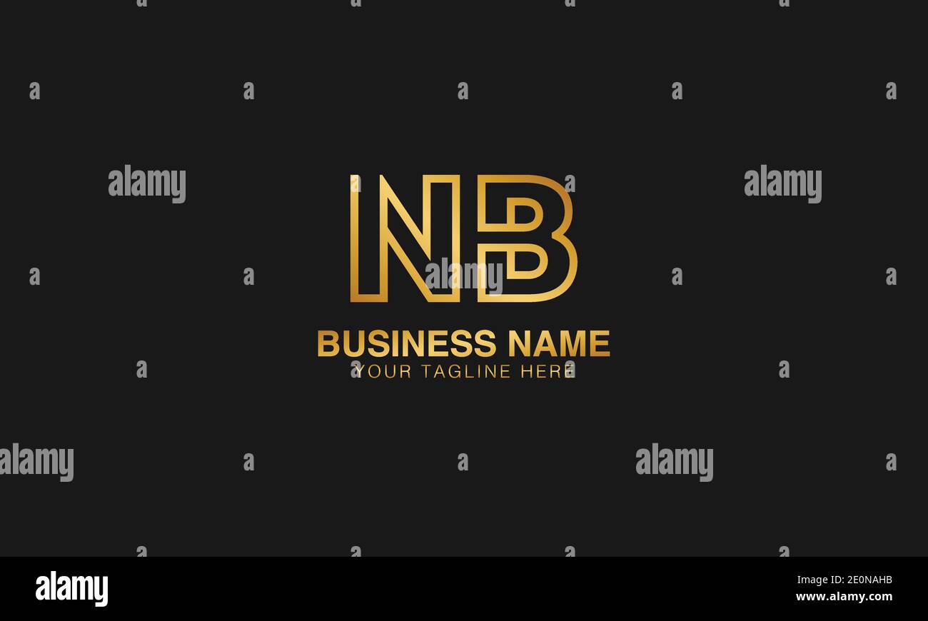 NB N B initial based letter typography logo design vector Stock Vector ...