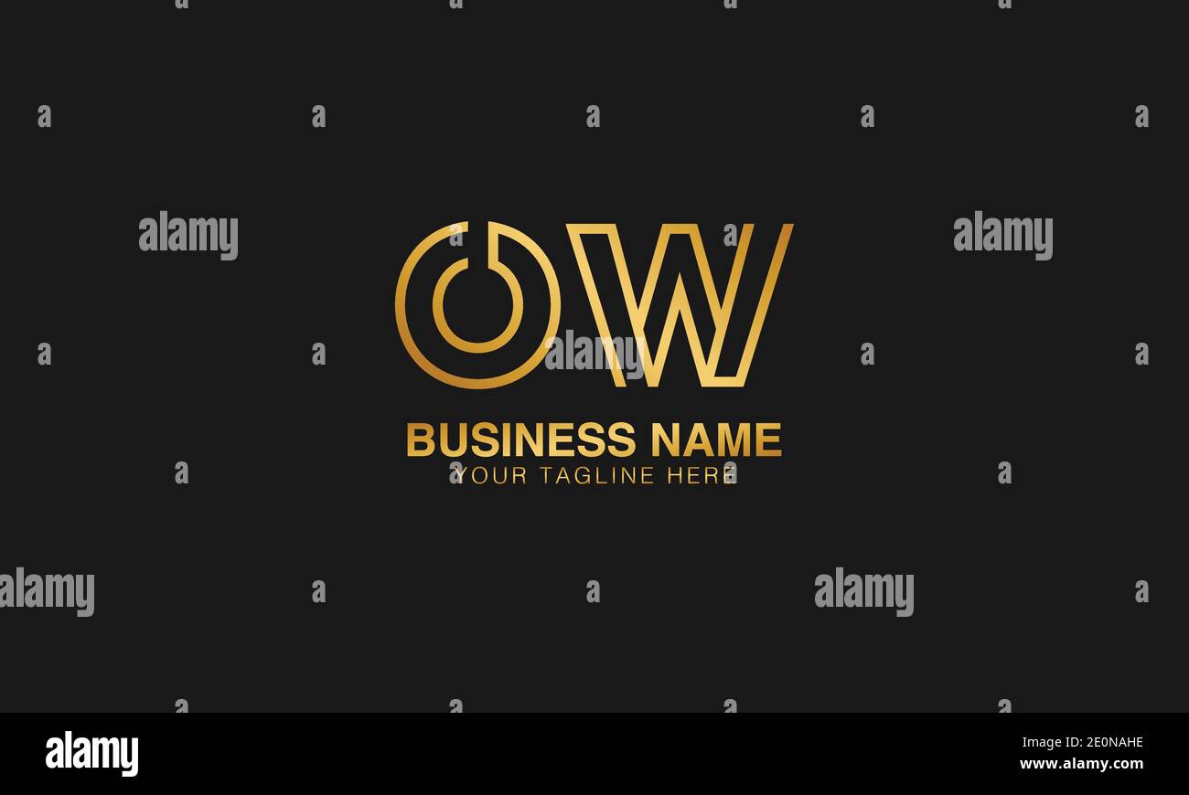 OW O W initial based letter typography logo design vector Stock Vector ...