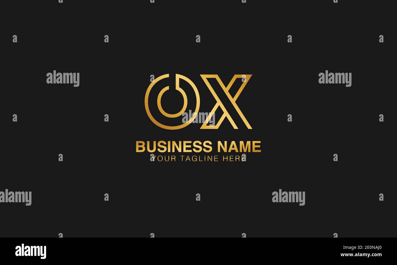OX O X initial based letter typography logo design vector Stock Vector ...