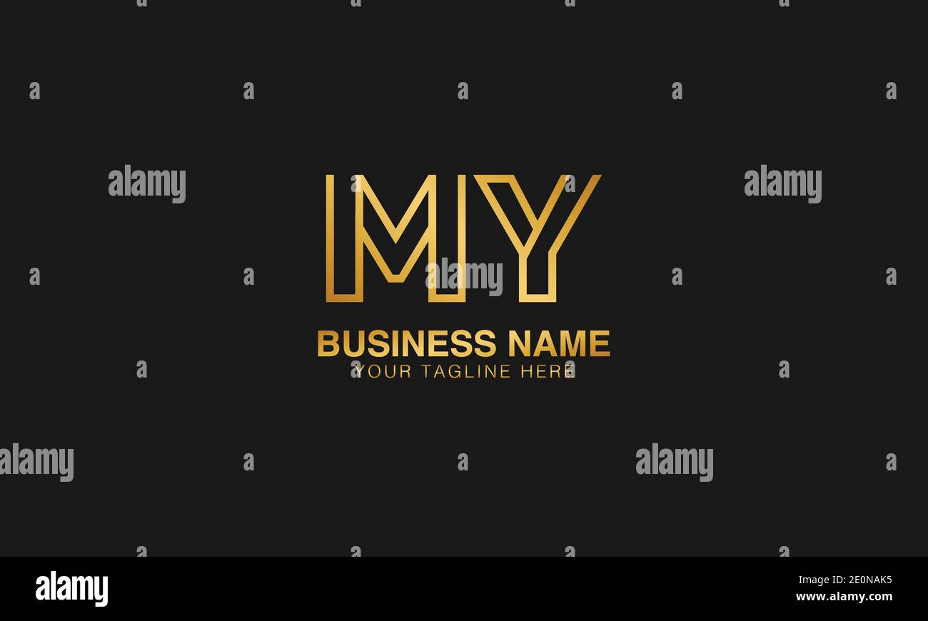 MY M Y initial based letter typography logo design vector Stock Vector ...