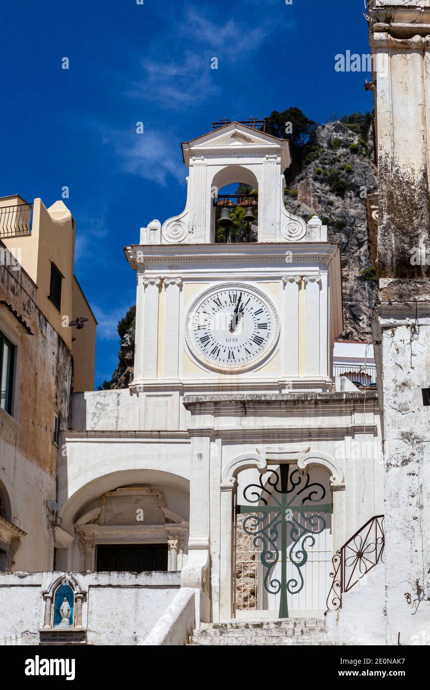 The Church of San Salvatore de' Birecto in Atrani on the Amalfi coast ...