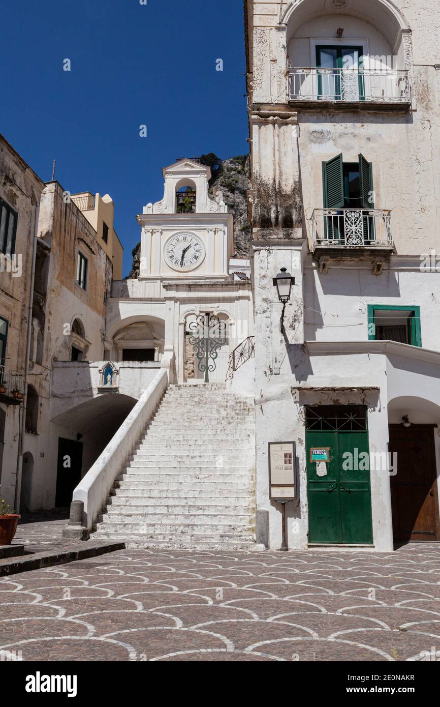 The Church of San Salvatore de' Birecto in Atrani on the Amalfi coast ...