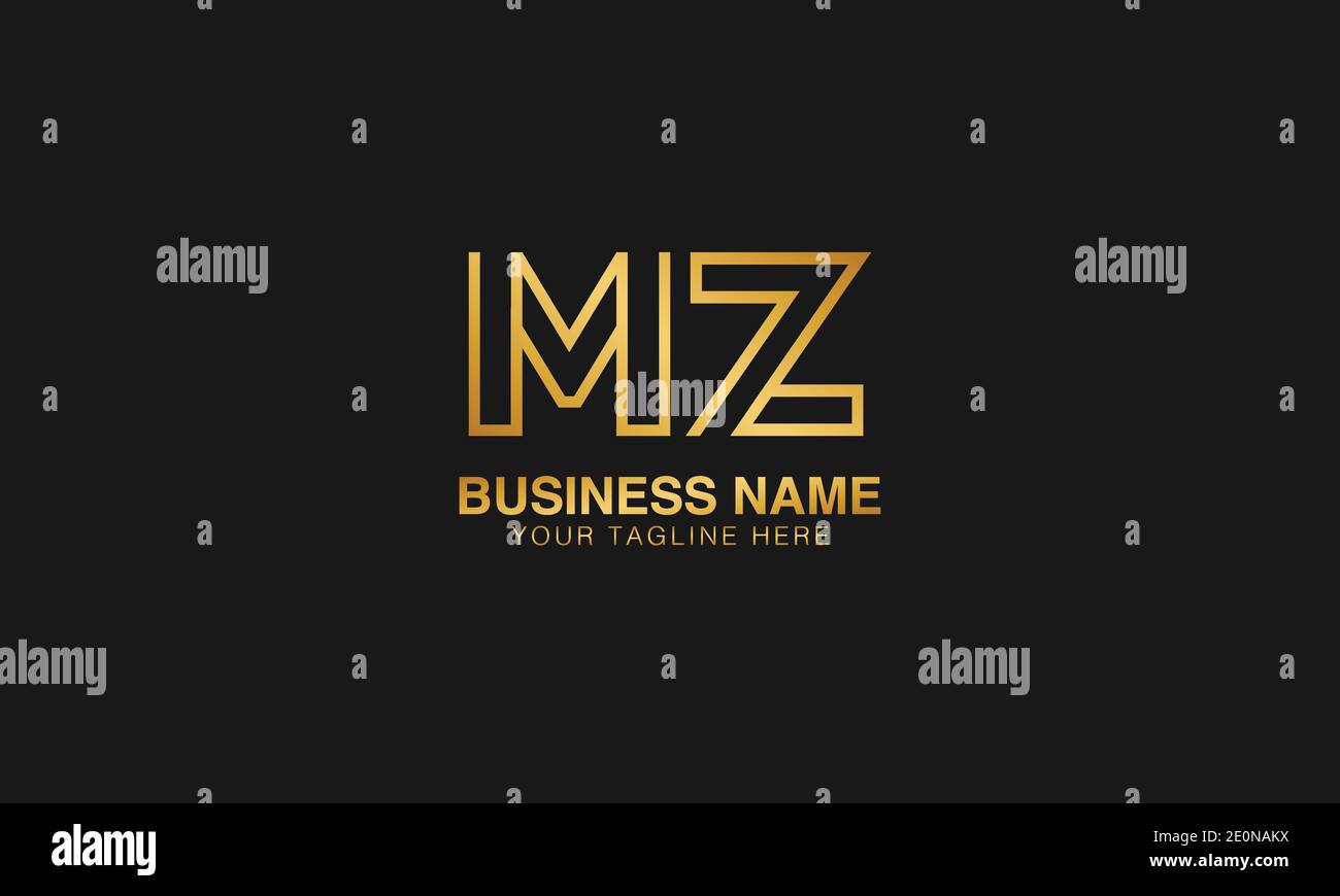 MZ M Z initial based letter typography logo design vector Stock Vector ...
