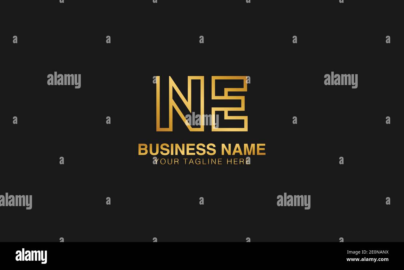 NE N E initial based letter typography logo design vector Stock Vector ...