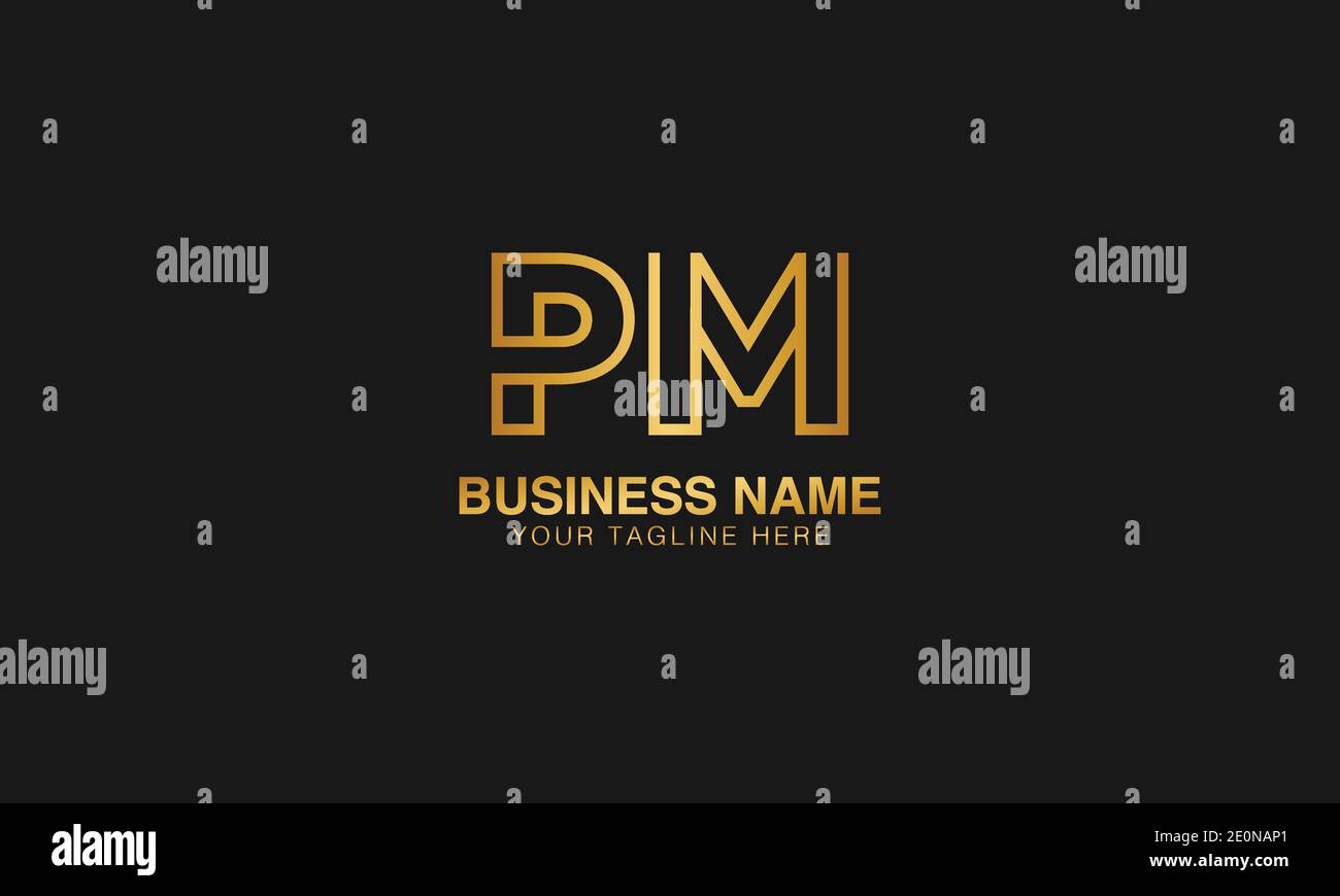 PM P M initial based letter typography logo design vector Stock Vector ...
