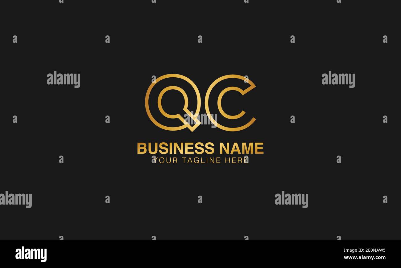 QC Q C initial based letter typography logo design vector Stock Vector ...