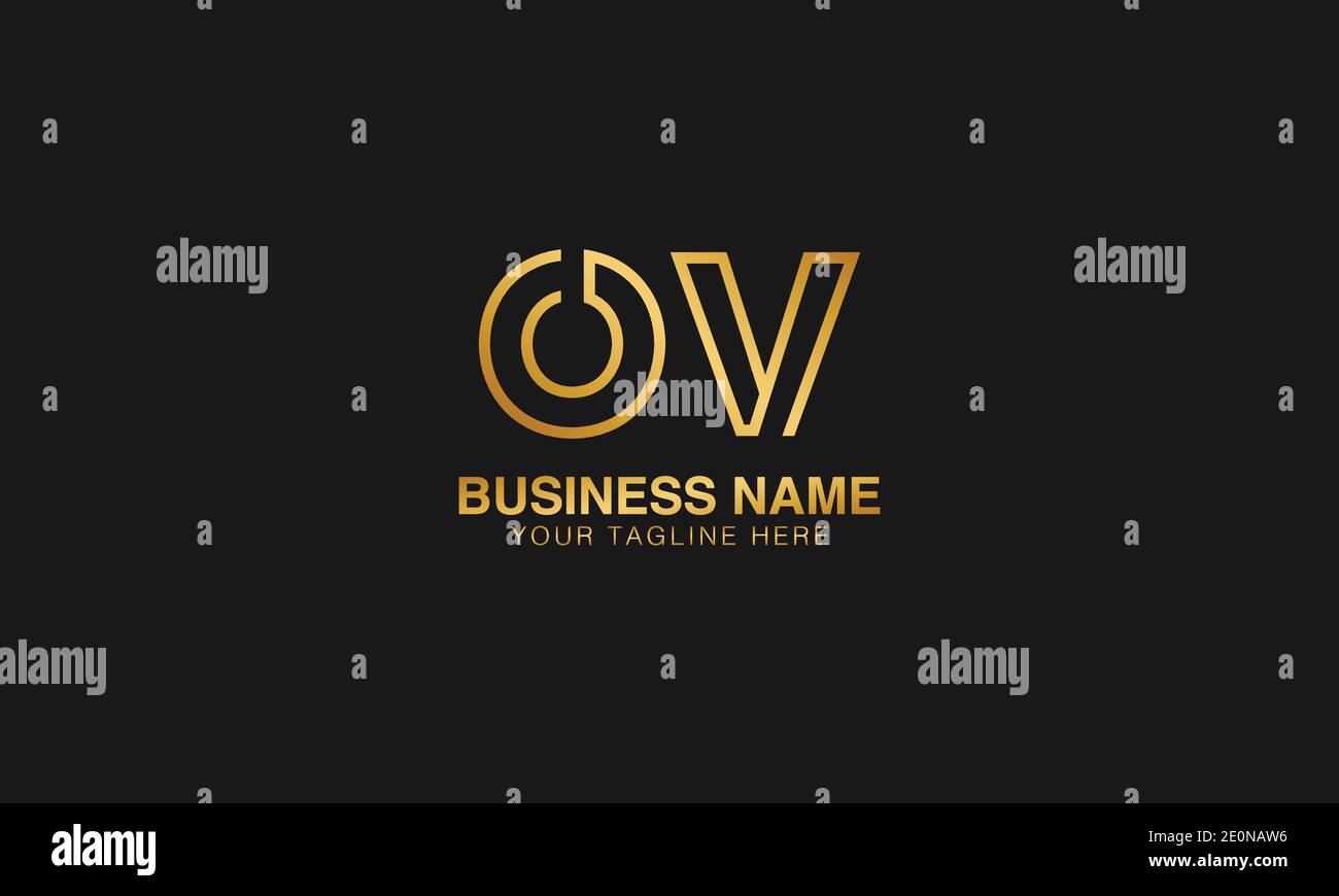 OV O V initial based letter typography logo design vector Stock Vector ...