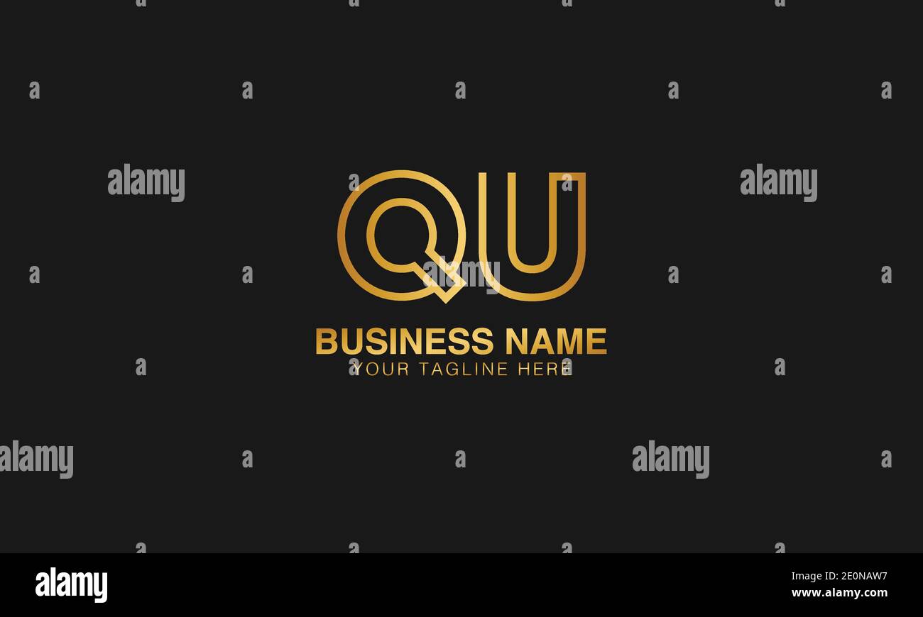 QU Q U initial based letter typography logo design vector Stock Vector ...