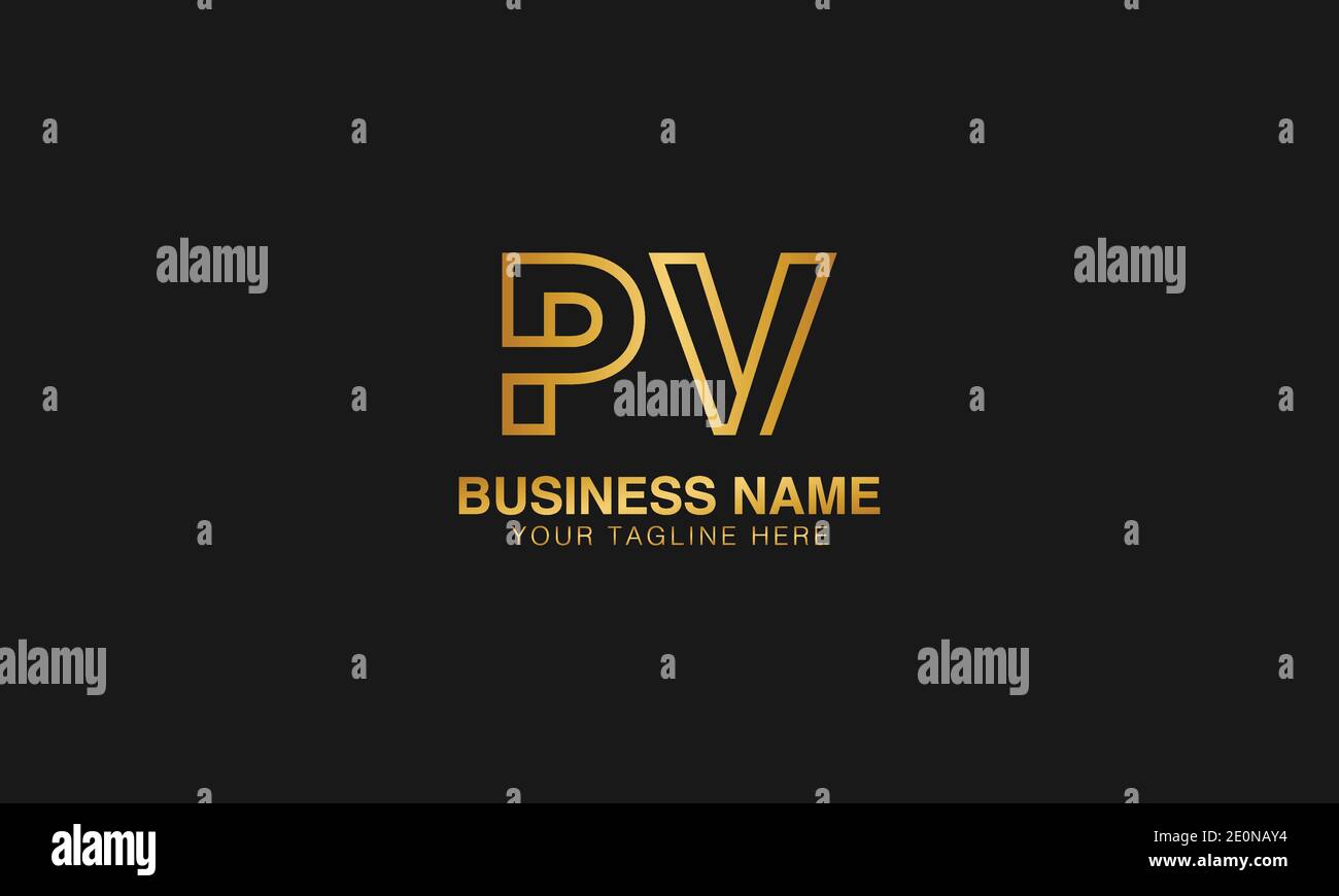 PV P V initial based letter typography logo design vector Stock Vector ...
