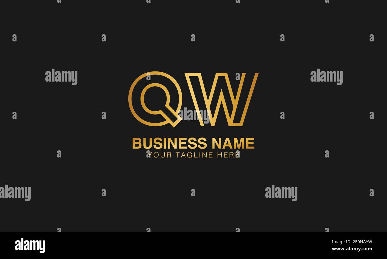 QW Q W initial based letter typography logo design vector Stock Vector ...
