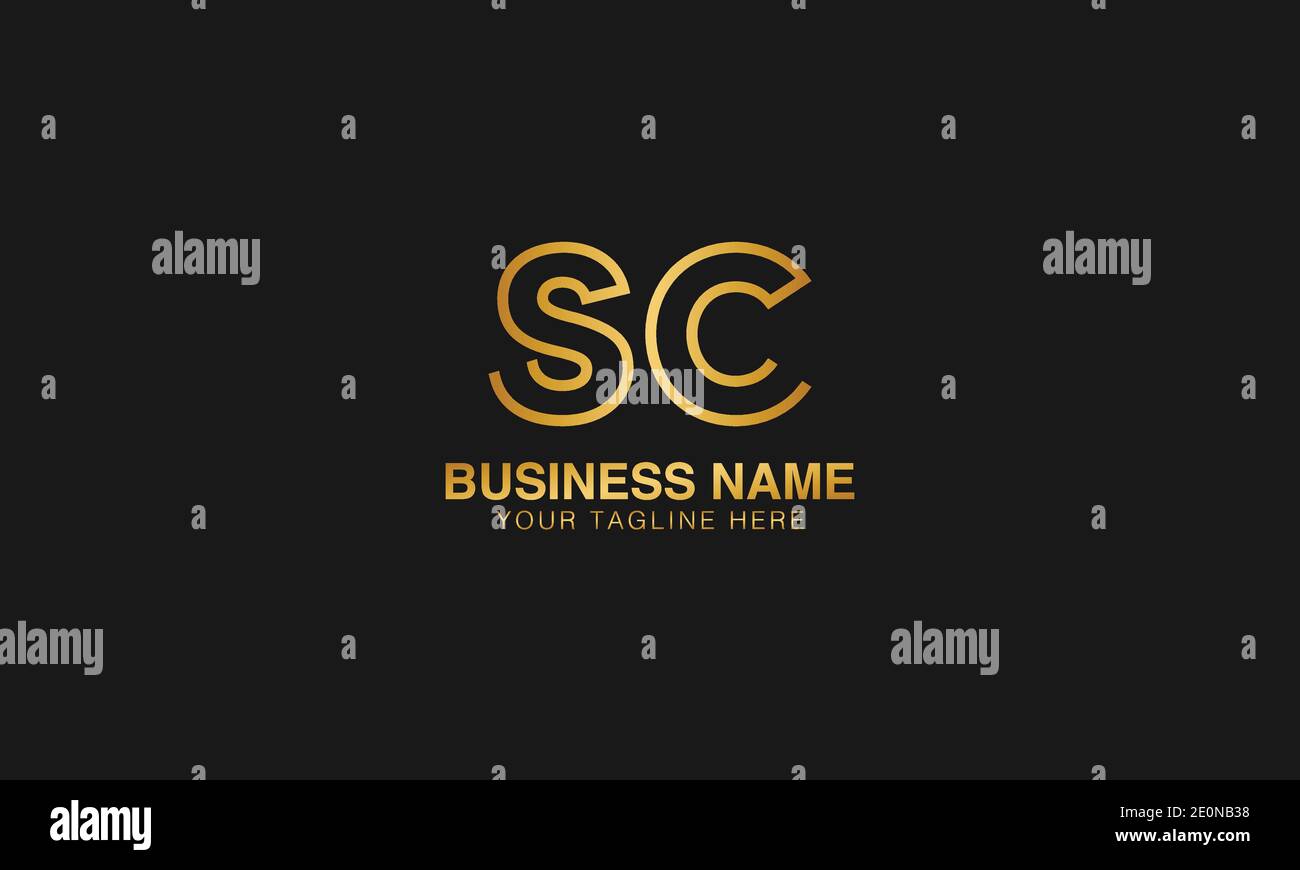 SC S C initial based letter typography logo design vector Stock Vector ...