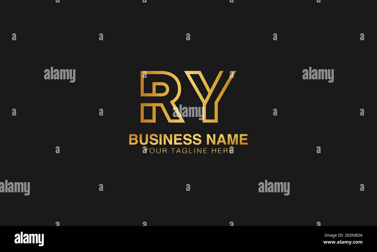 RY R Y initial based letter typography logo design vector Stock Vector ...